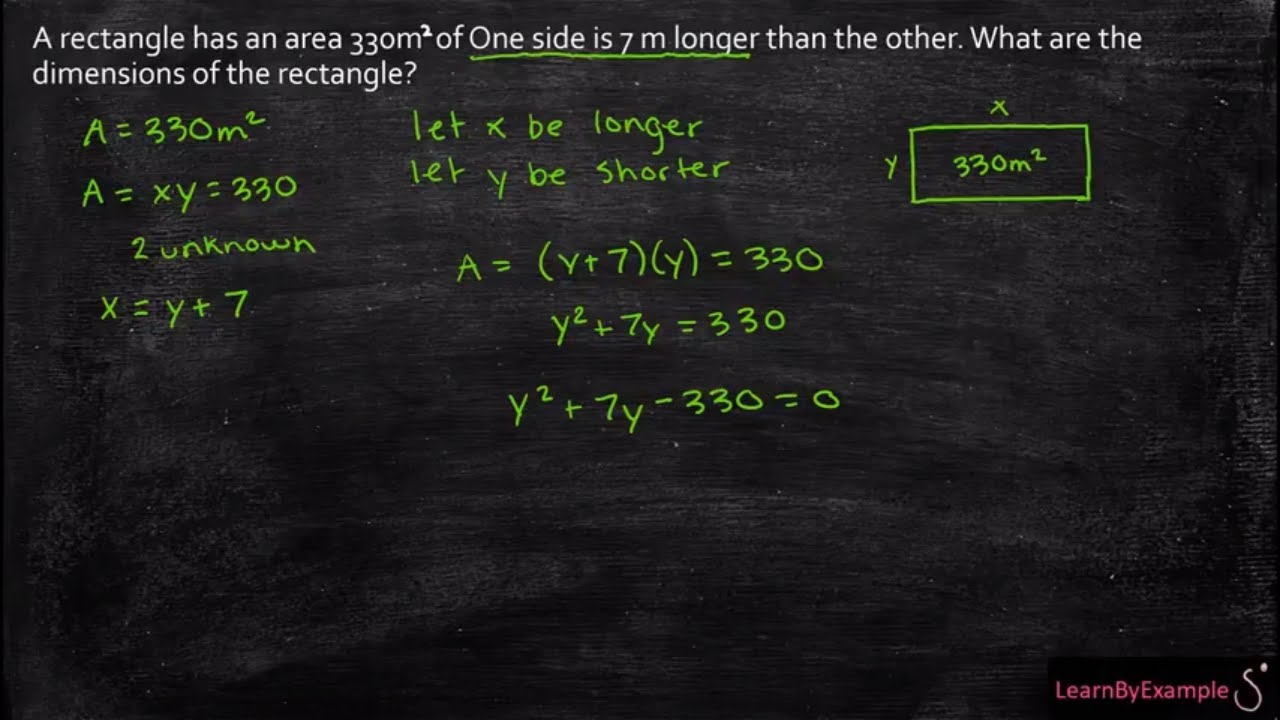 Rectangle problem solved by both Factoring and the Quadratic Formula ...