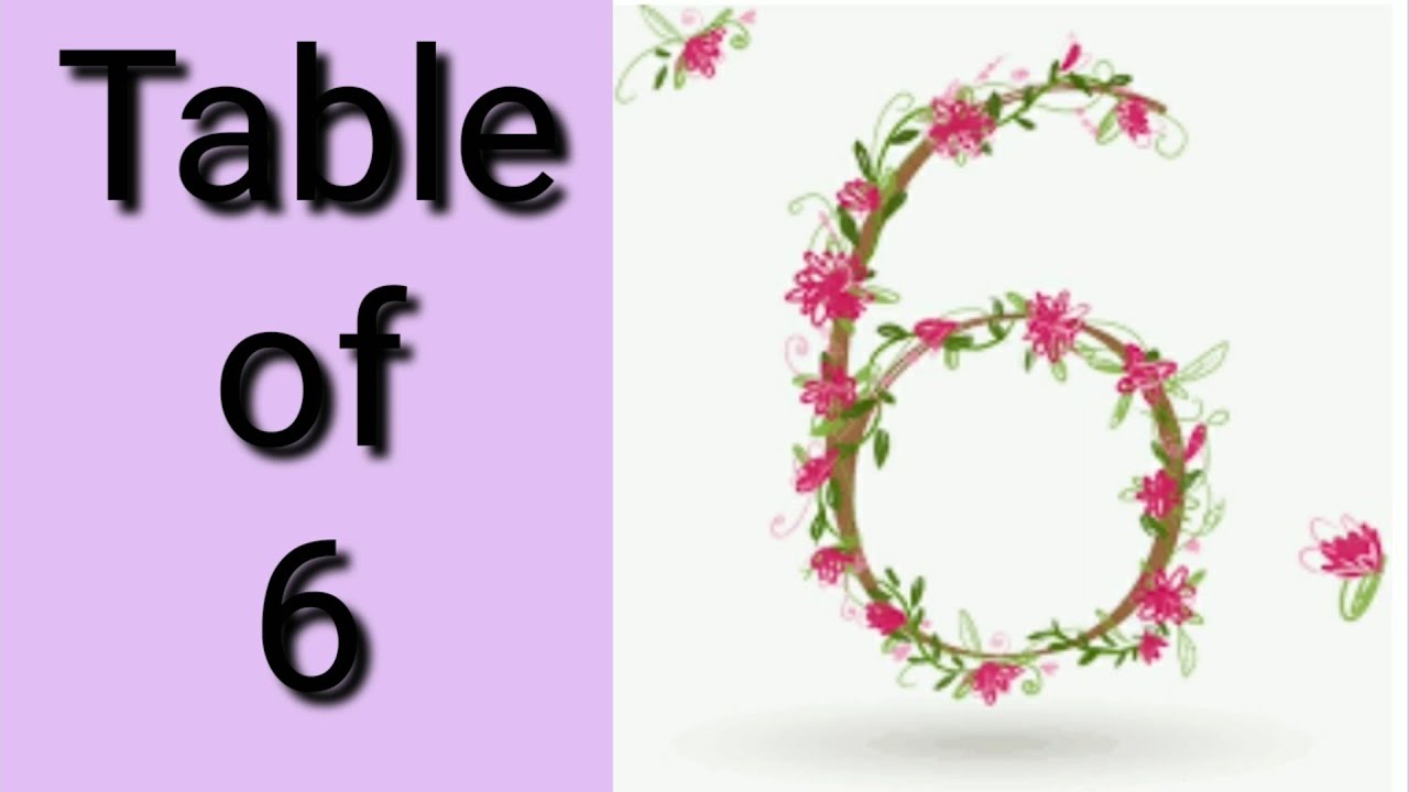 Table of 6, Learn Multiplication Table of 6 x 1 = 6, Table Songs for ...