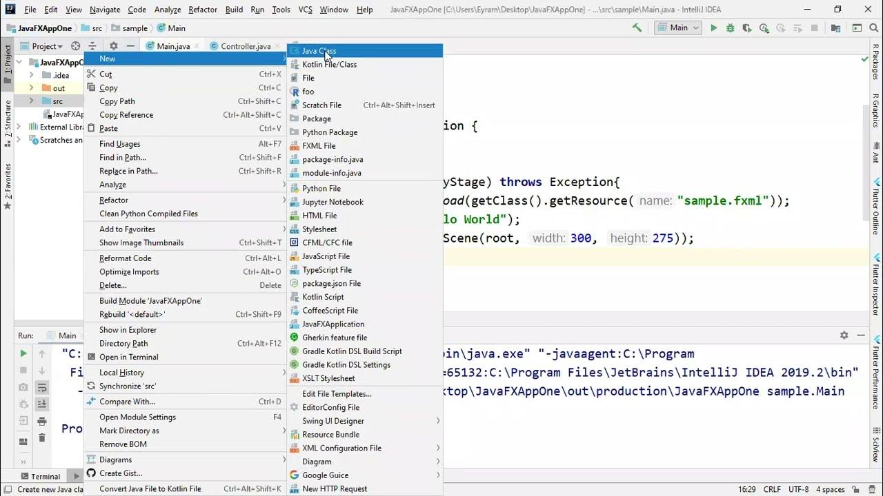 Introduction To Javafx First Sample Application Youtube