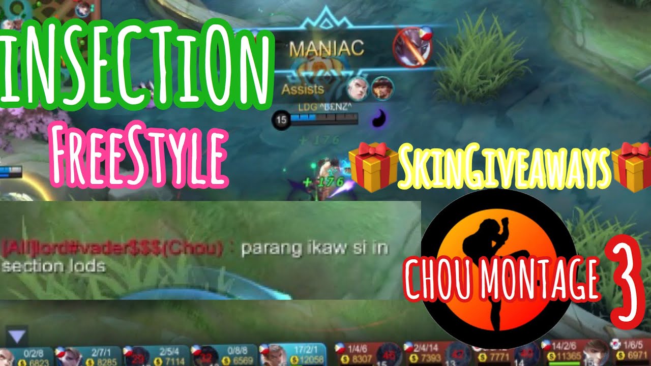 👊🏼iNSECTiON FREESTYLE🔥 CHOU MONTAGE | 🎁SkinGiveaways🎁 | MLBB - YouTube