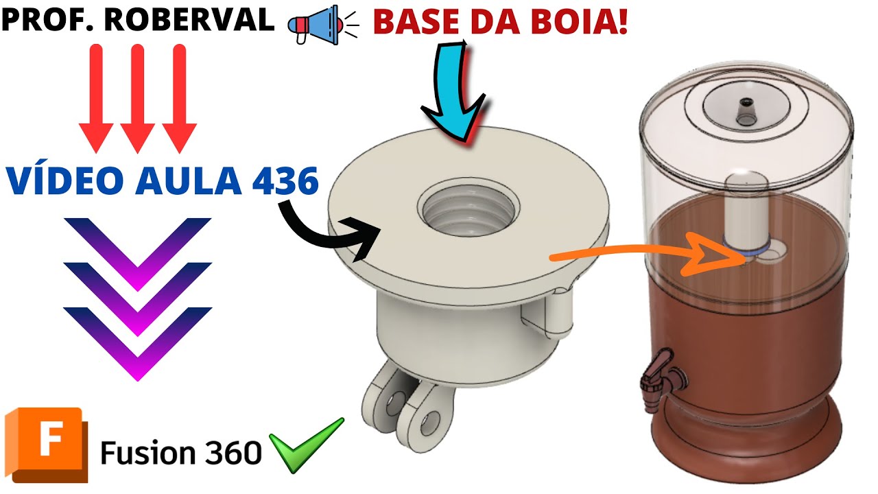 Aula 436 - Modelamento da Base da Boia do Filtro de Barro no Fusion 360 ...