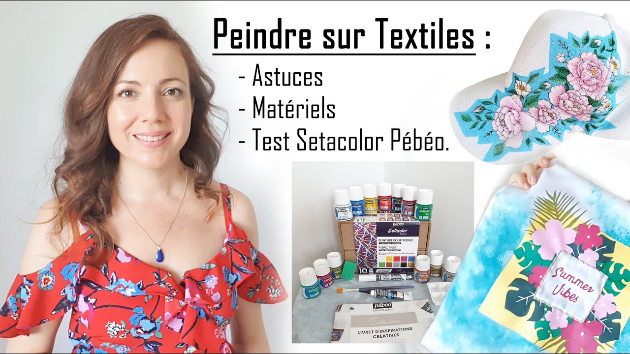 Peindre sur textile - Astuces - Matériels - Test Setacolor Pébéo. - YouTube