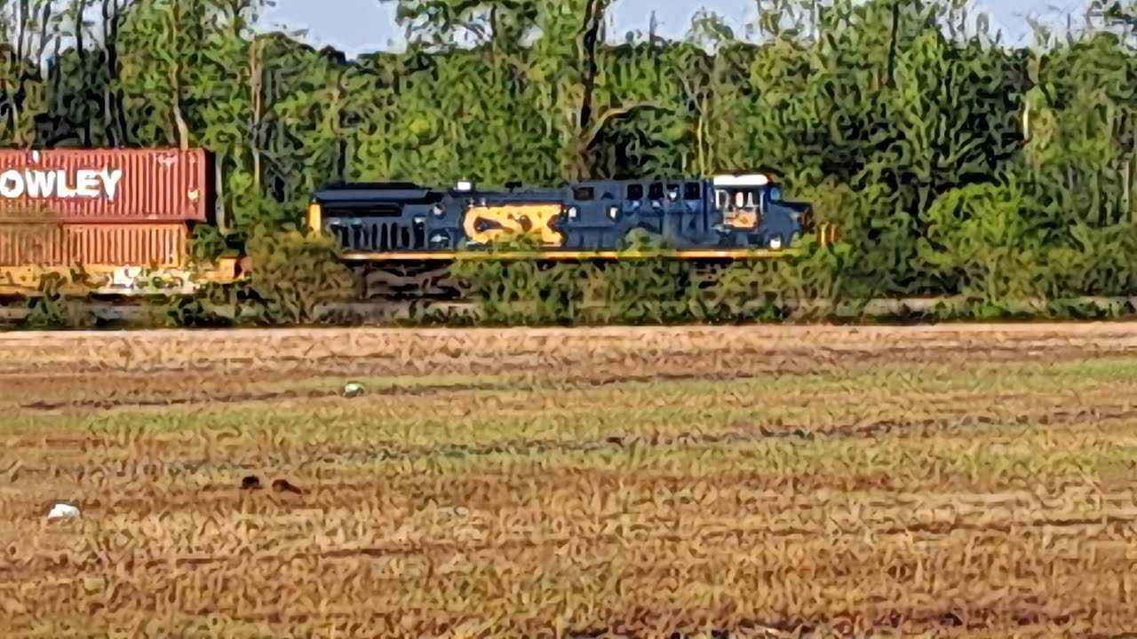 CSX # 7089 Leads L225-14 Stopping @ S.E Bearswamp Solo CM44AC Upfront Short Train - Pembroke, NC ...