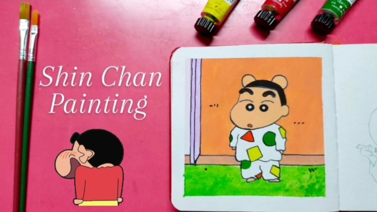 SHINCHAN PAINTING 💚🧡 ll Easy Shinchan Timelapse Painting #shinchan # ...