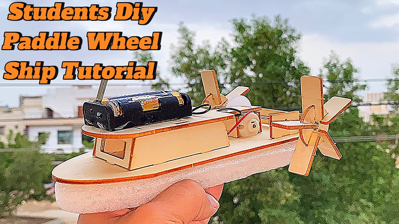 How To Make A Paddle Wheel Boat With Electric Motor Battery | Science ...
