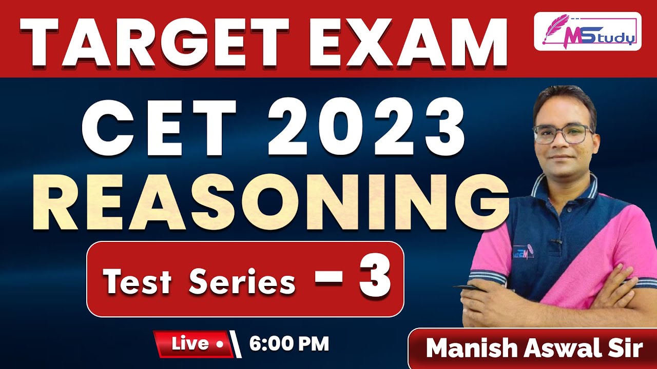 CET Online Classes 2023 | Test Series -3| CET Reasoning Classes | CET ...