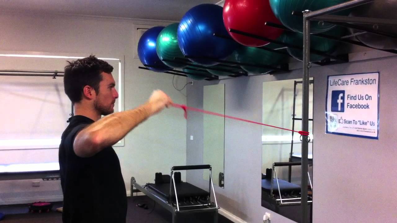 Shoulder exercises - external rotation at 90 degrees - YouTube