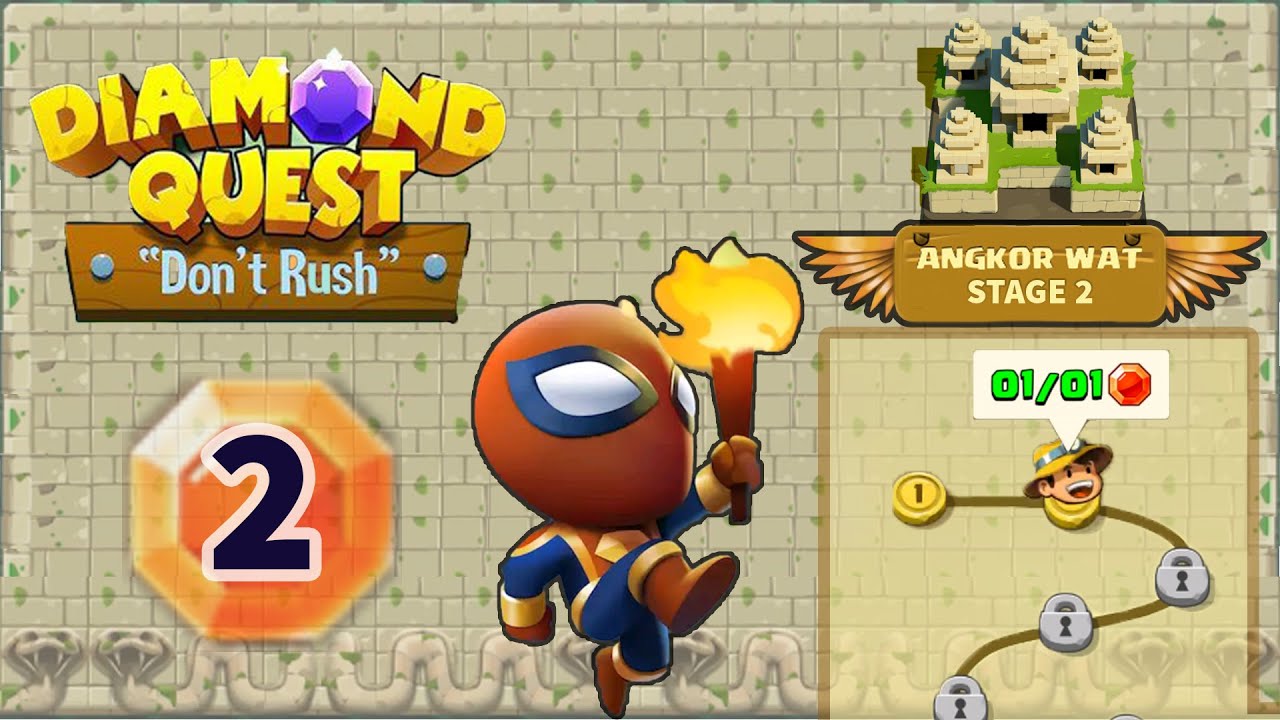 Angkor Wat Stage 2 All gems Diamond Quest Scholar - YouTube