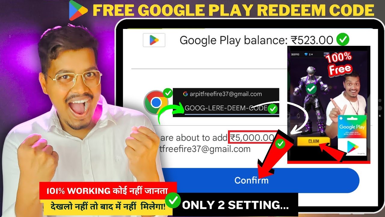 100% FREE Google play REDEEM CODE, google play gift card, How to get ...