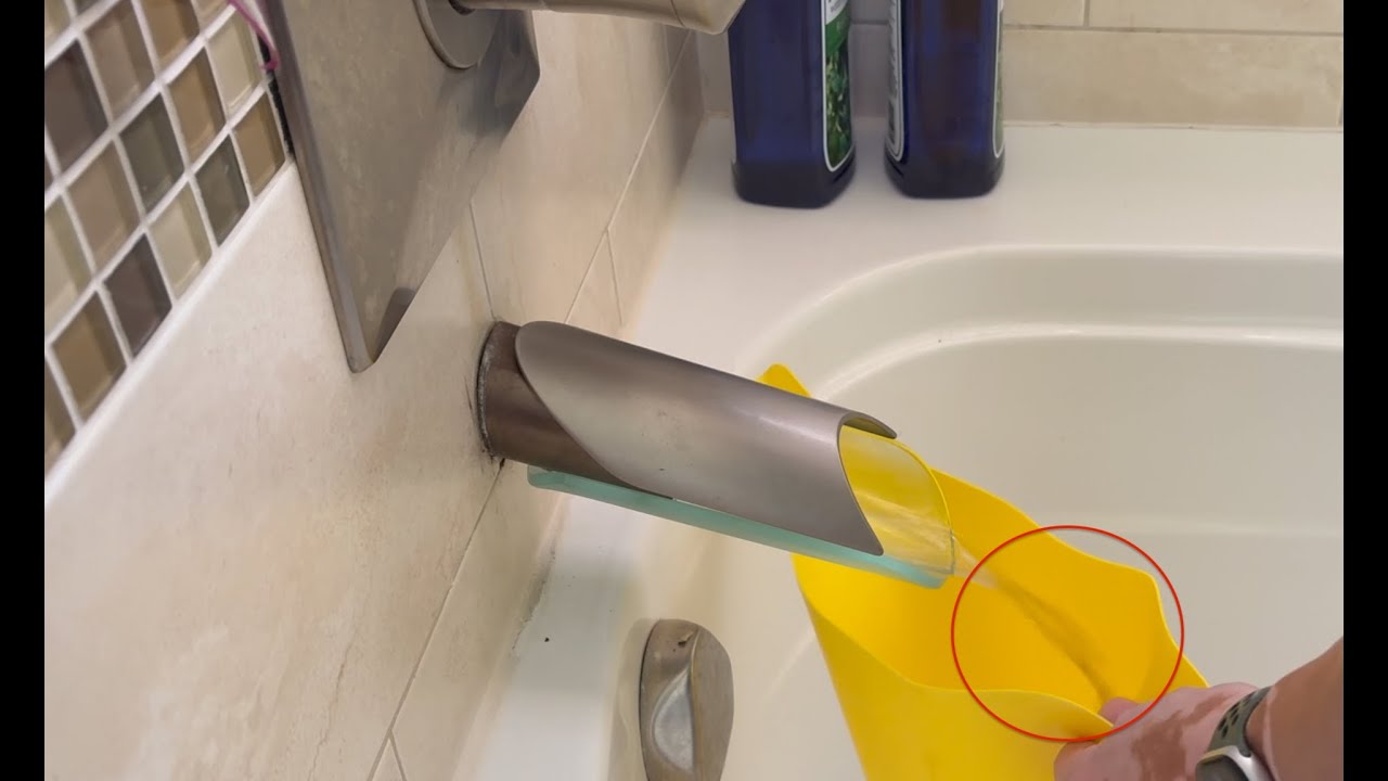 Tub Spout Rusty Water - get rid of it - YouTube
