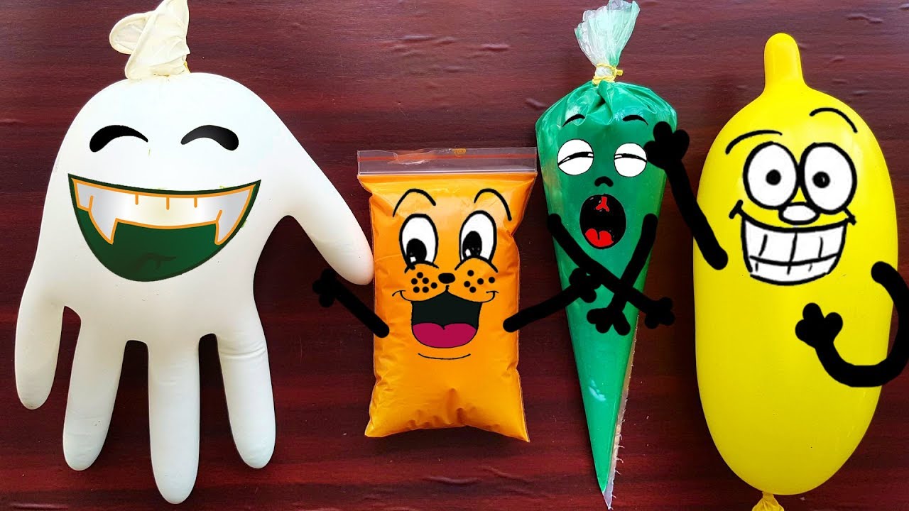 Slime Doodle with Piping Bags, Gloves, Funny Balloons and Bags - Making ...