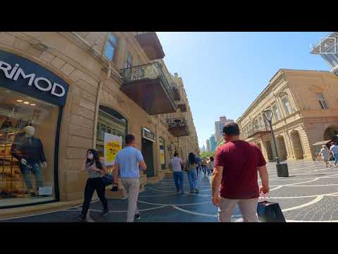 Bakı Şəhər Mərkəzi - Nizami Küçəsi - Fəvvarələr meydanı (May 2021) Gəzinti Turu Azərbaycan |Торговый