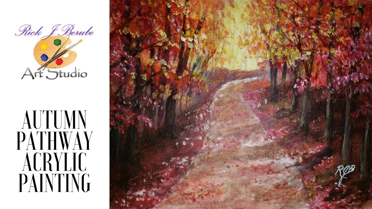 Autumn Pathway Acrylic Painting Demo - YouTube