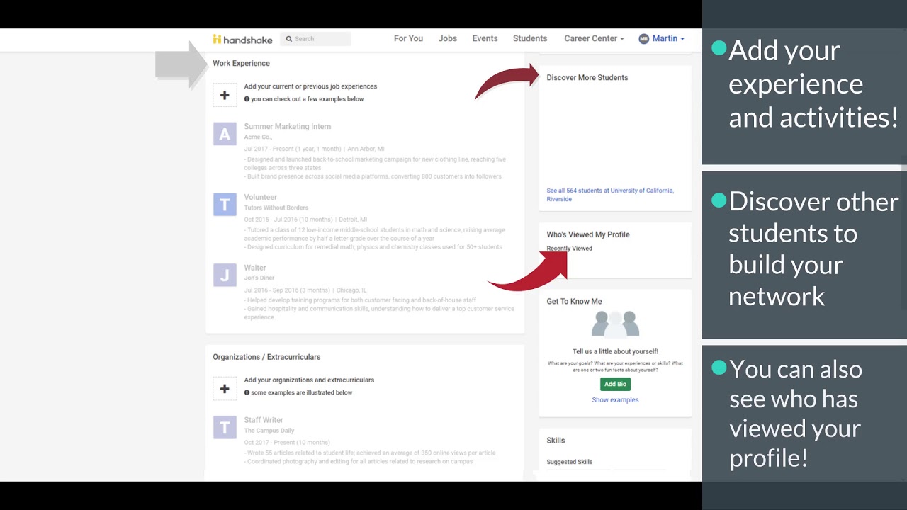 Handshake - Student Profile Set Up - YouTube