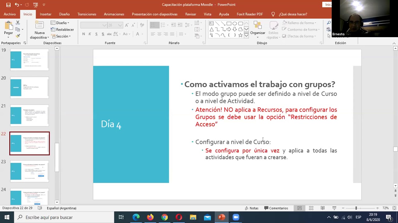 Jornada 5 de capacitación Moodle Esc Dr Victorino de la Plaza - YouTube