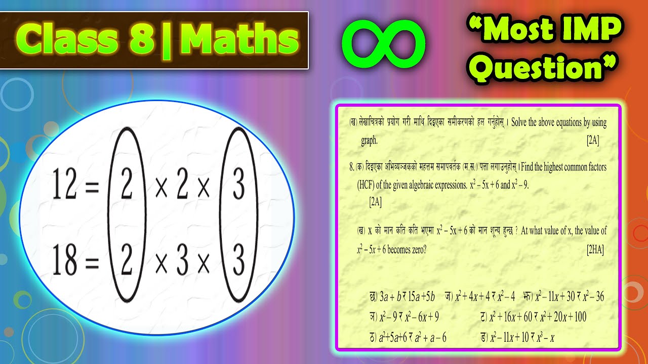 Class 8 Maths || Class 8 Important Question || Class 8 Maths HCF ...
