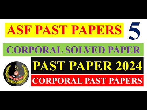ASF PAST PAPER 5 | Corporal Past Paper 2024 |ASF Corporal Past Paper ...