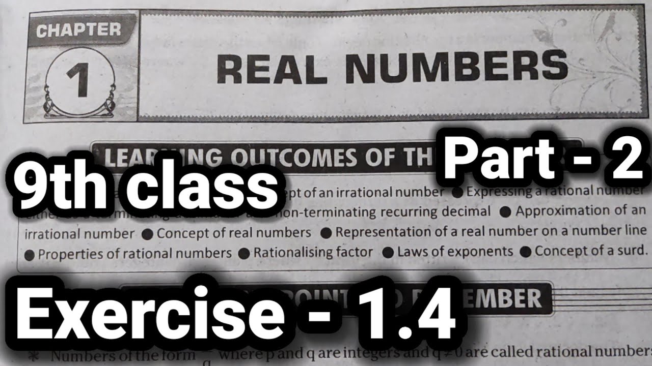 9th class || Maths || 1.Real Numbers chapter || Exercise - 1.4 || Part ...
