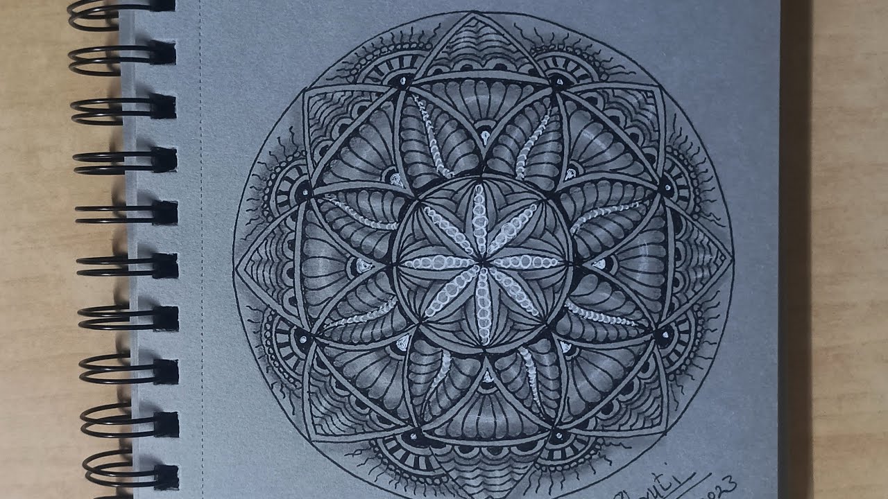 Mandala/ Zendala with easy steps to follow anyone can draw. - YouTube