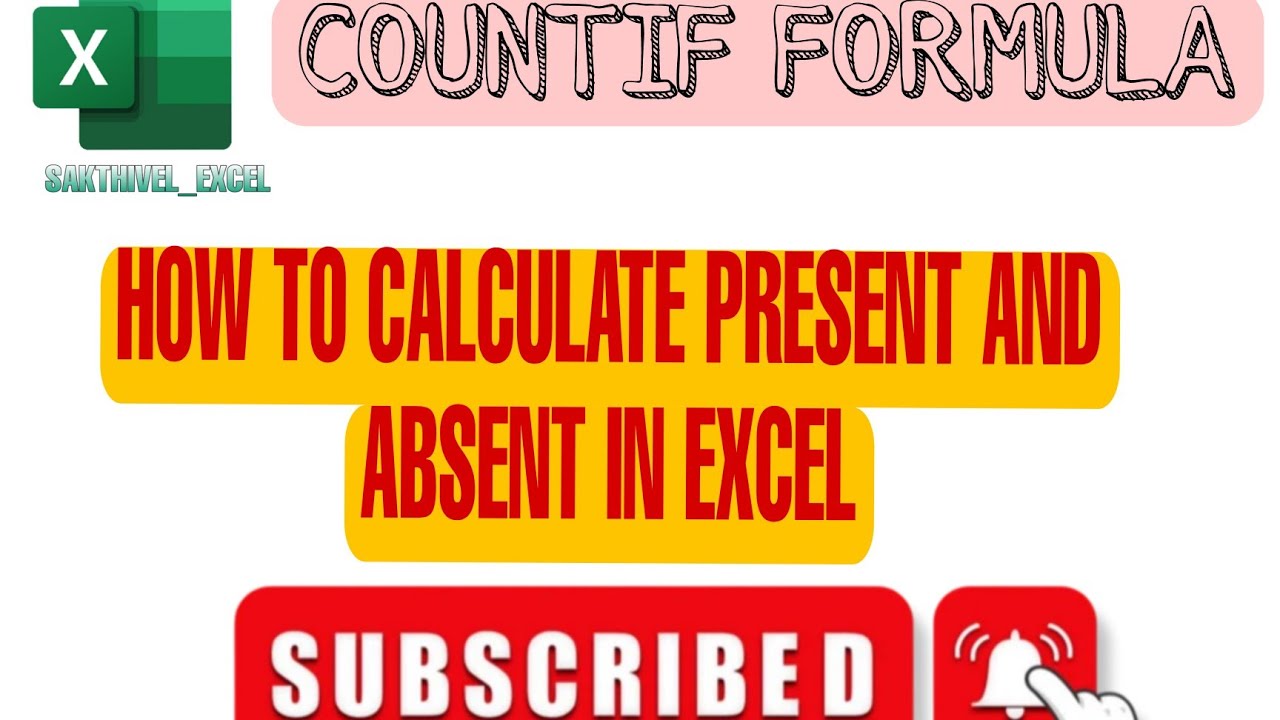 Countif How To Calculate Number Of Days Present And Absent In Excel Excelformula Exceltips