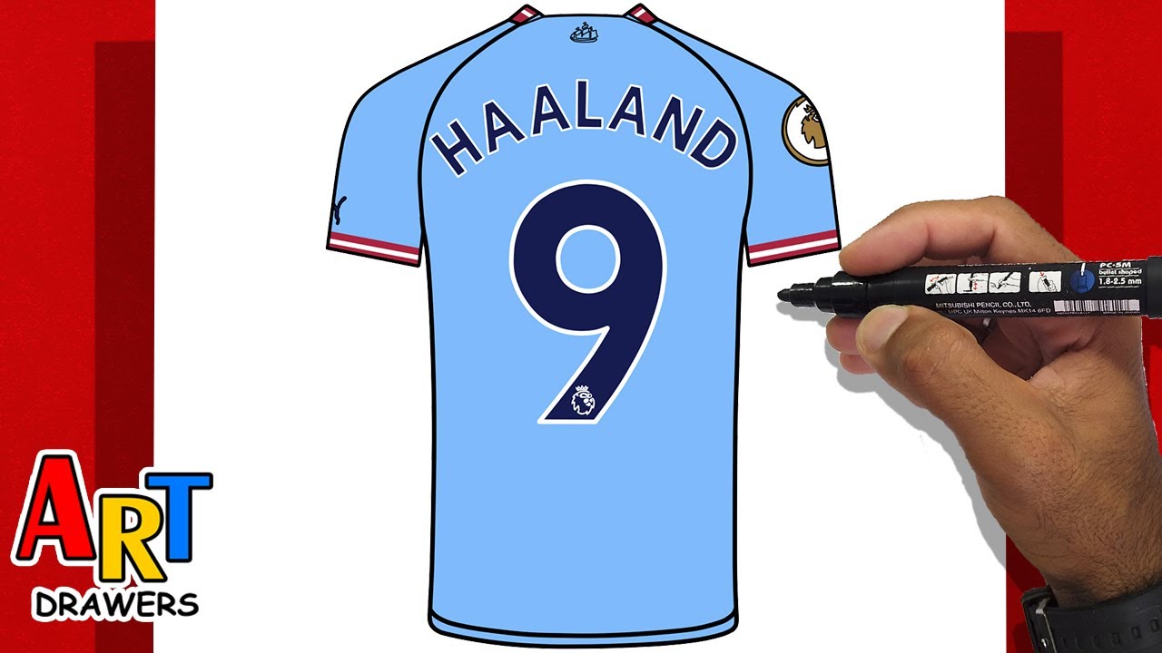 How to Draw HAALAND Manchester City Shirt 9 - YouTube