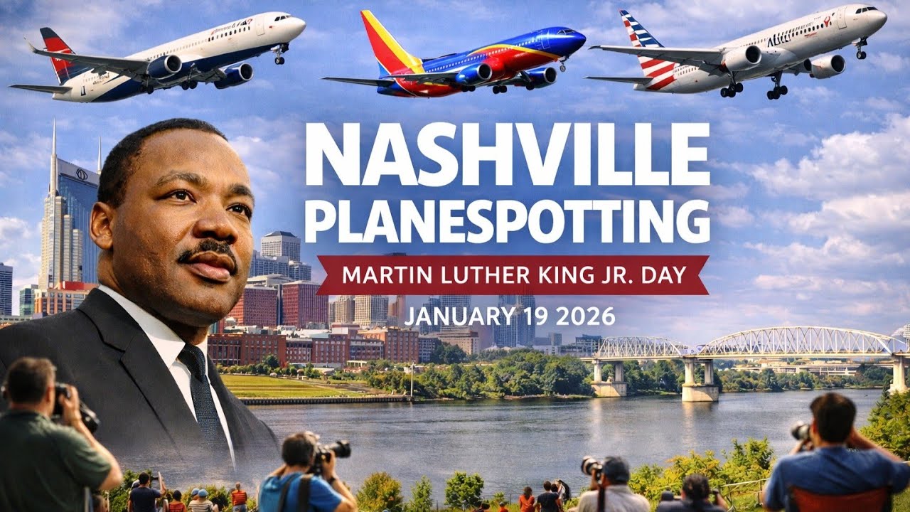 Heavy MLK Day Traffic at Nashville Airport (BNA) ️ Plane Spotting 2026 ...