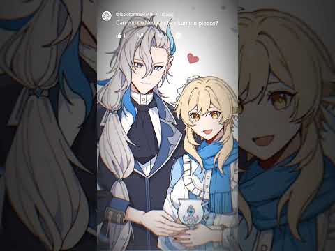 Neuvillette x Lumine 💧💛 #neuvilumi - YouTube