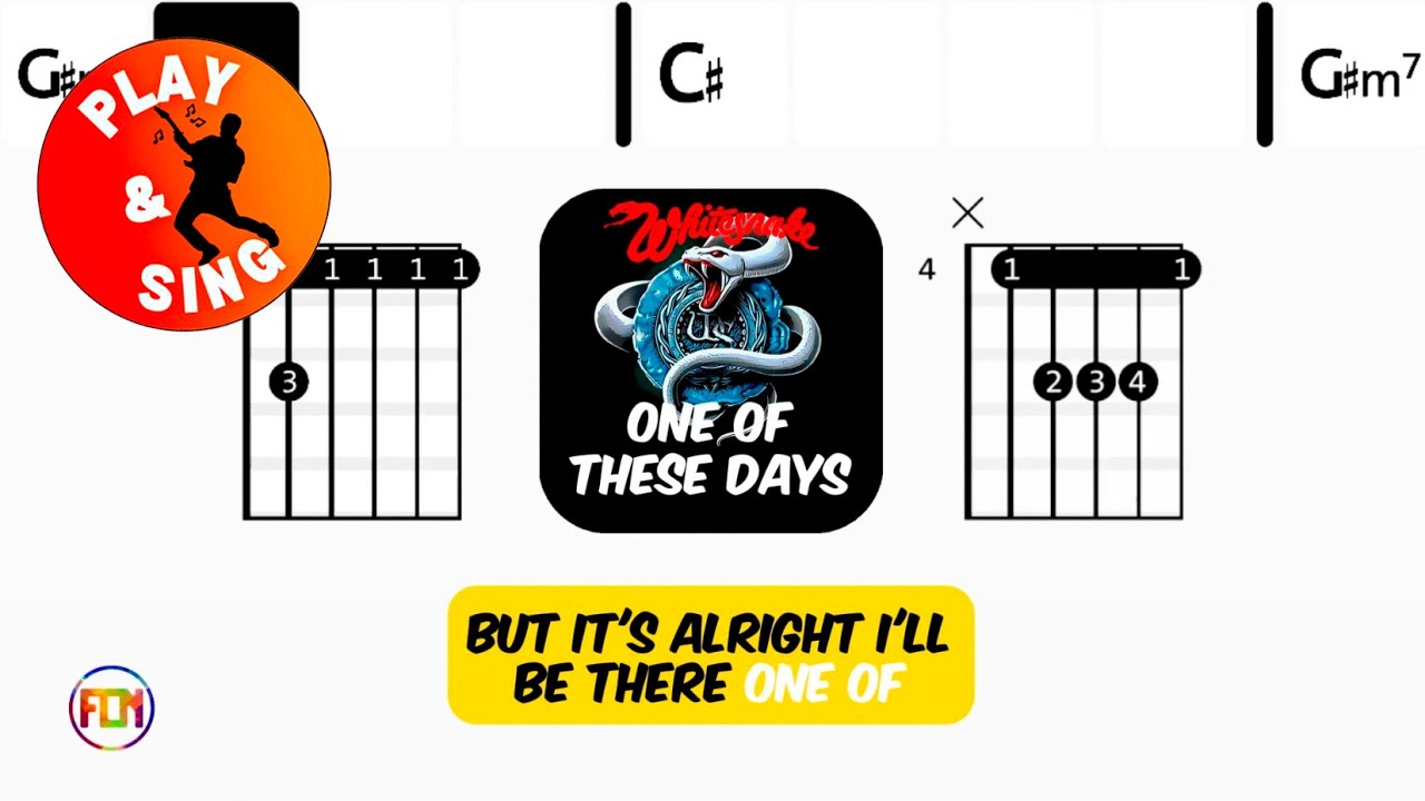 Whitesnake - One Of These Days | Scrolling Guitar Chords & Lyrics - YouTube