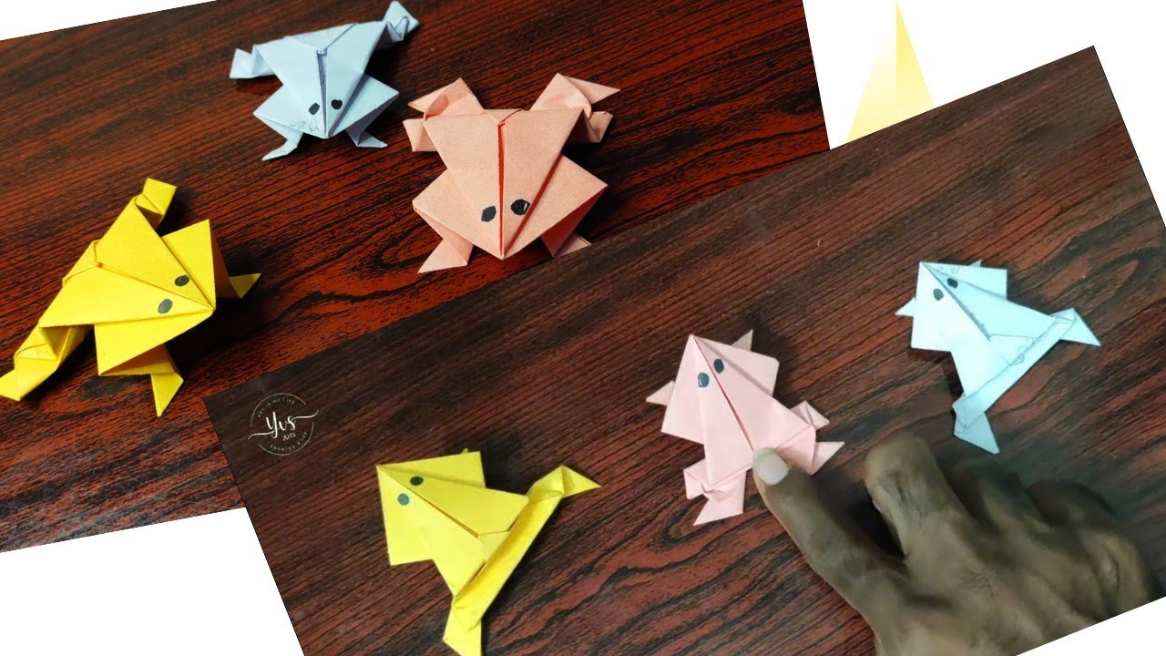 How To Make a Paper Jumping Frog - Fun & Easy Origami // Origami paper ...