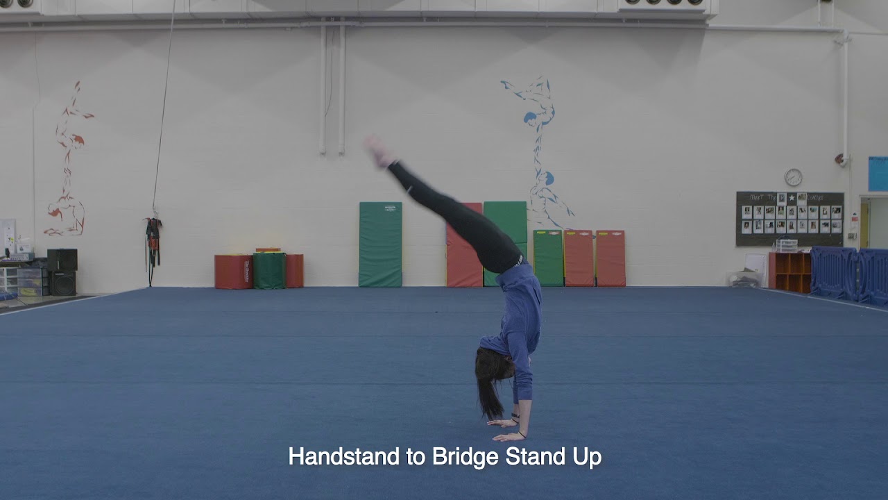 Handstand to bridge stand up - YouTube