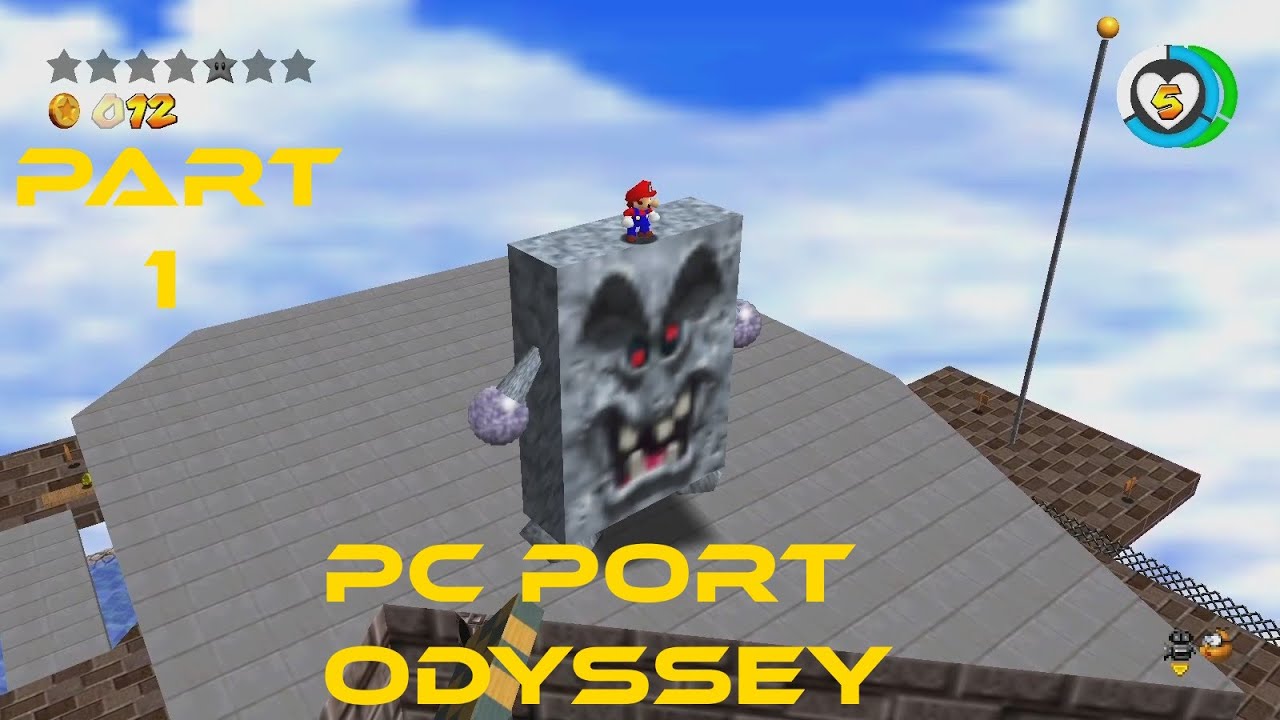 Super Mario 64 (PC PORT) Odyssey MoveSet Gameplay 1 (No Commentary ...