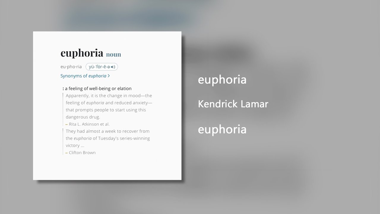 euphoria - Kendrick Lamar (Clean) - YouTube Music