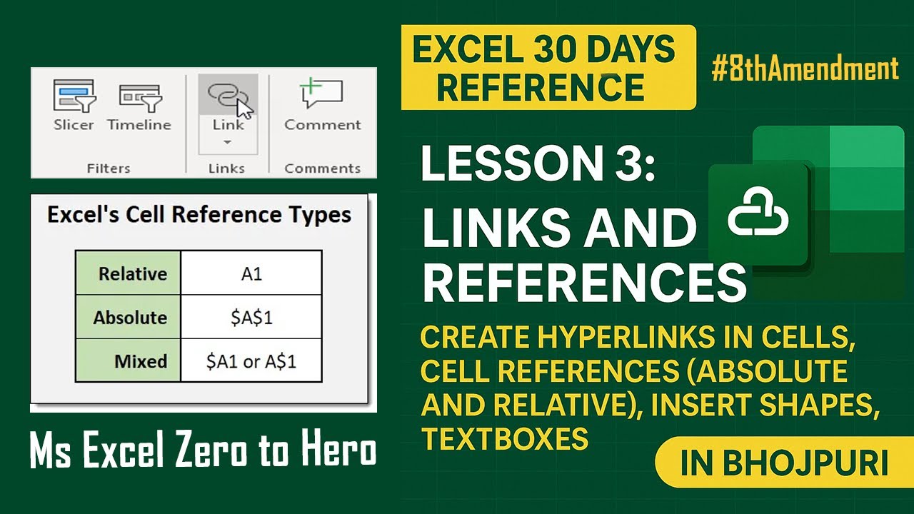 Master Excel in 30 Days | Day 3 | Hyperlinks | Absolute vs Relative ...