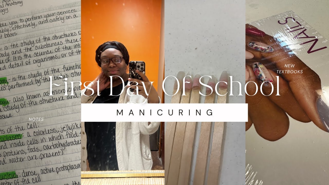 GRWM + Mini Vlog : First Day of School ( Manicuring - Nail Tech )💅🏾 ...