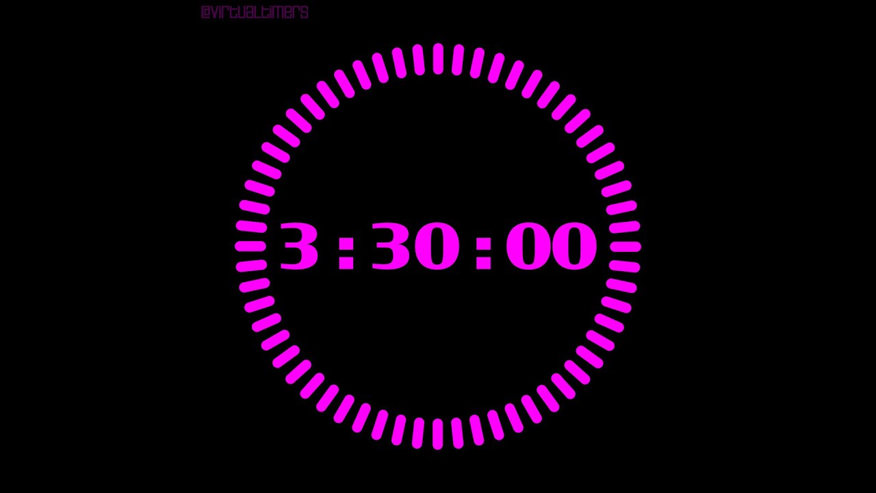3 Hours and 30 Minutes Countdown Timer with Alarm and Progress ...