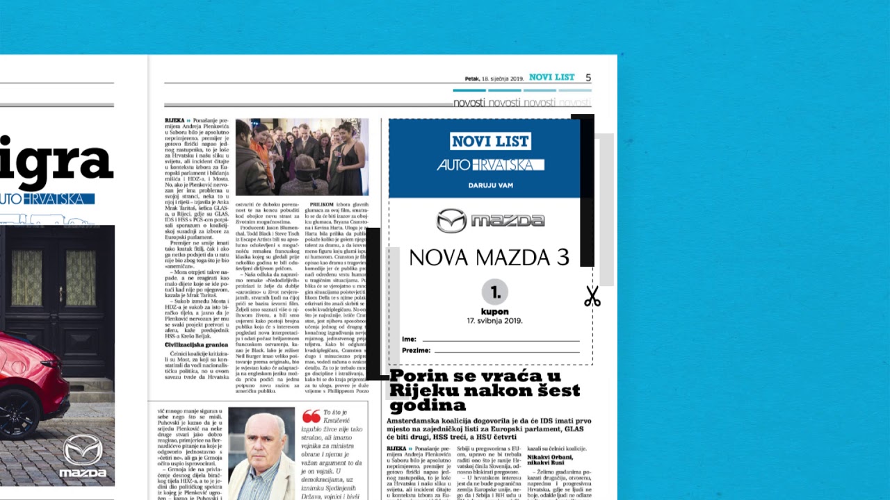 20" Novi list - nagradna igra - YouTube