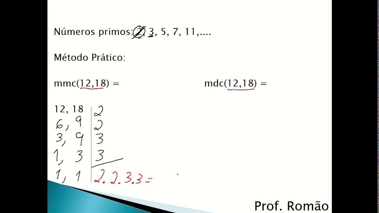 Revisão - Método Prático para cálculo de MMC e MDC - YouTube