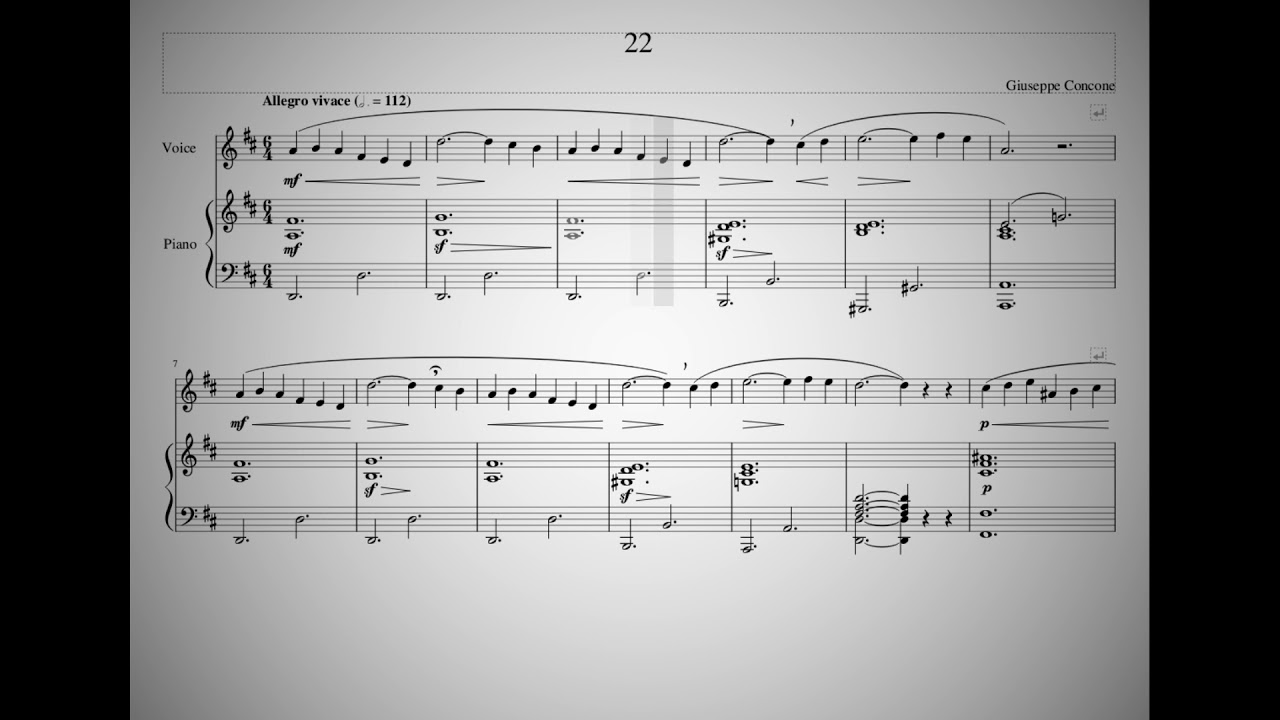 Giuseppe Concone – Op. 9 - N. 22 - High Voice - YouTube