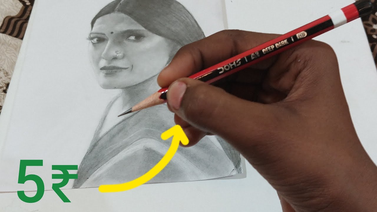 drawing with only using one pencil/challenge - YouTube