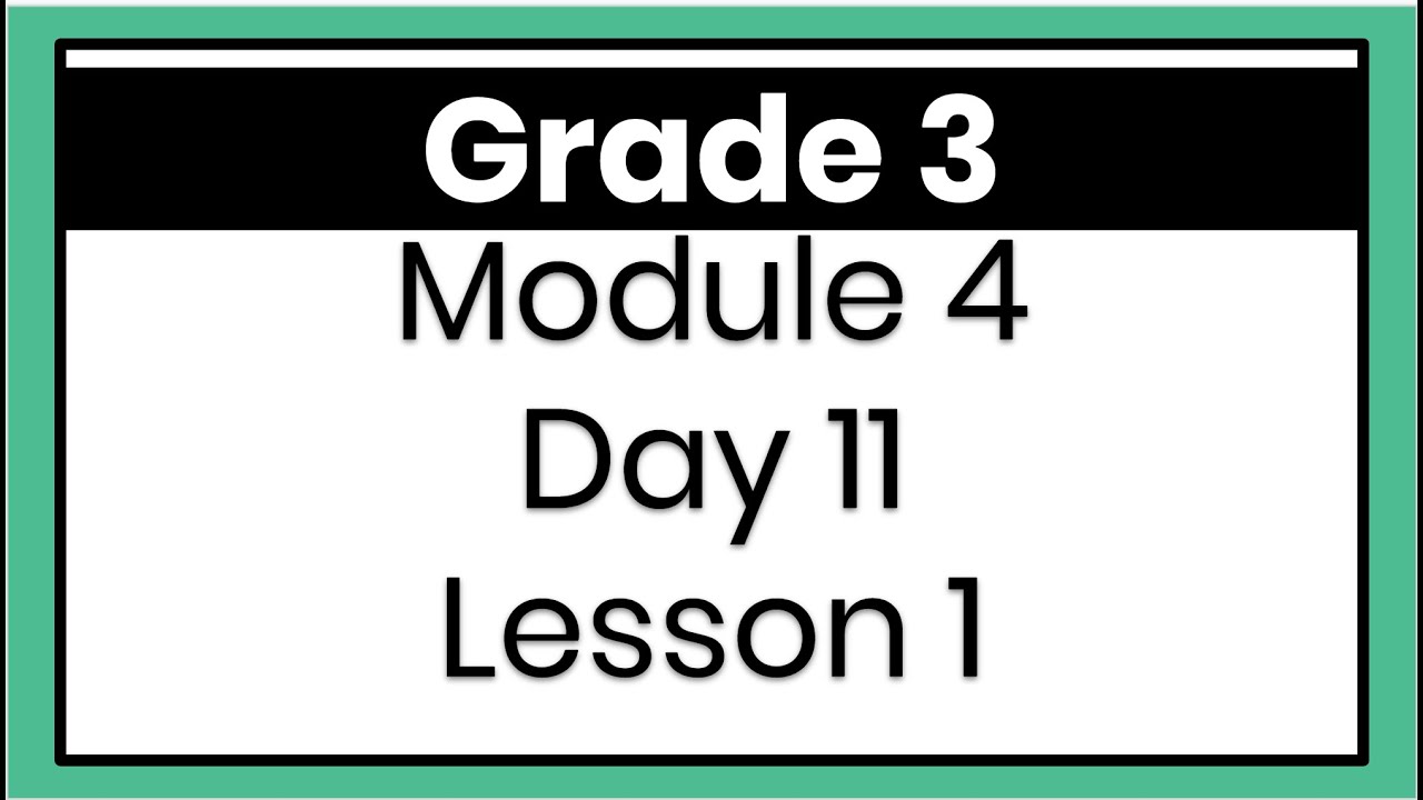 3rd Grade Module 4 Day 11 Lesson 1 Español - YouTube