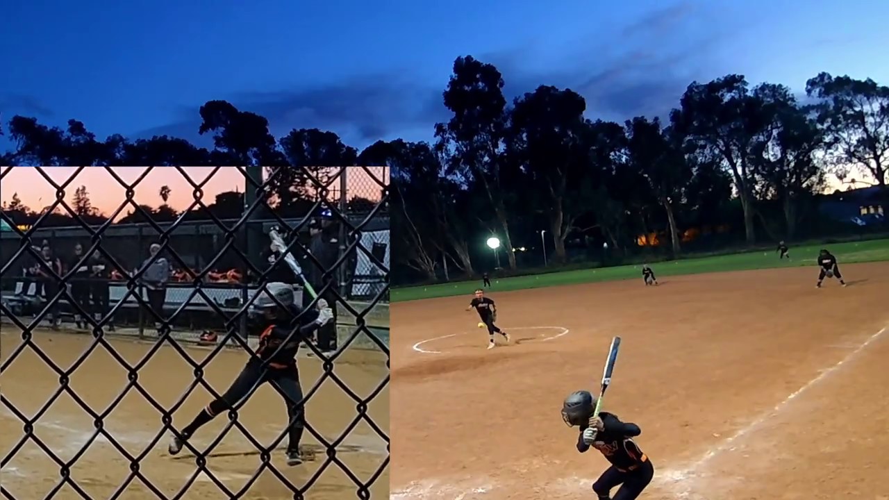 2020/03/01 12U Fastpitch Softball AB - Line drive single up the middle ...