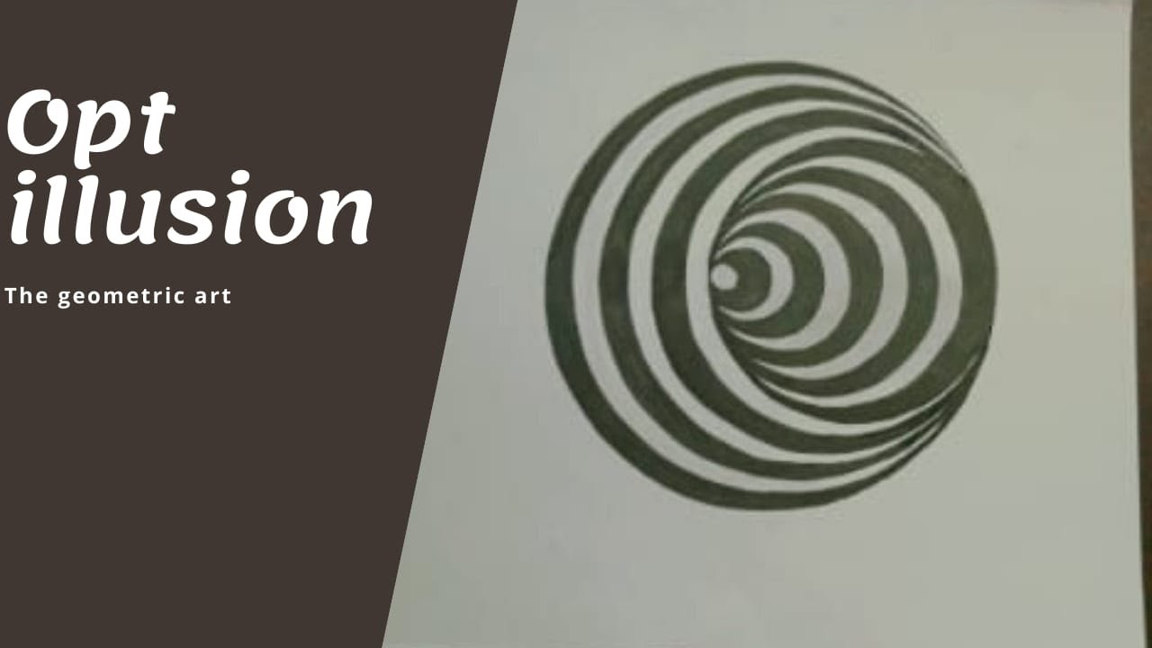How To Draw Opt Illusion | Geomeric Art | Circle Shape Art | Step By ...