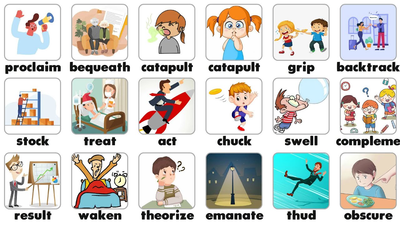 30 Action verbs in English & Forms V1-V4 | Action Verbs For Beginner ...