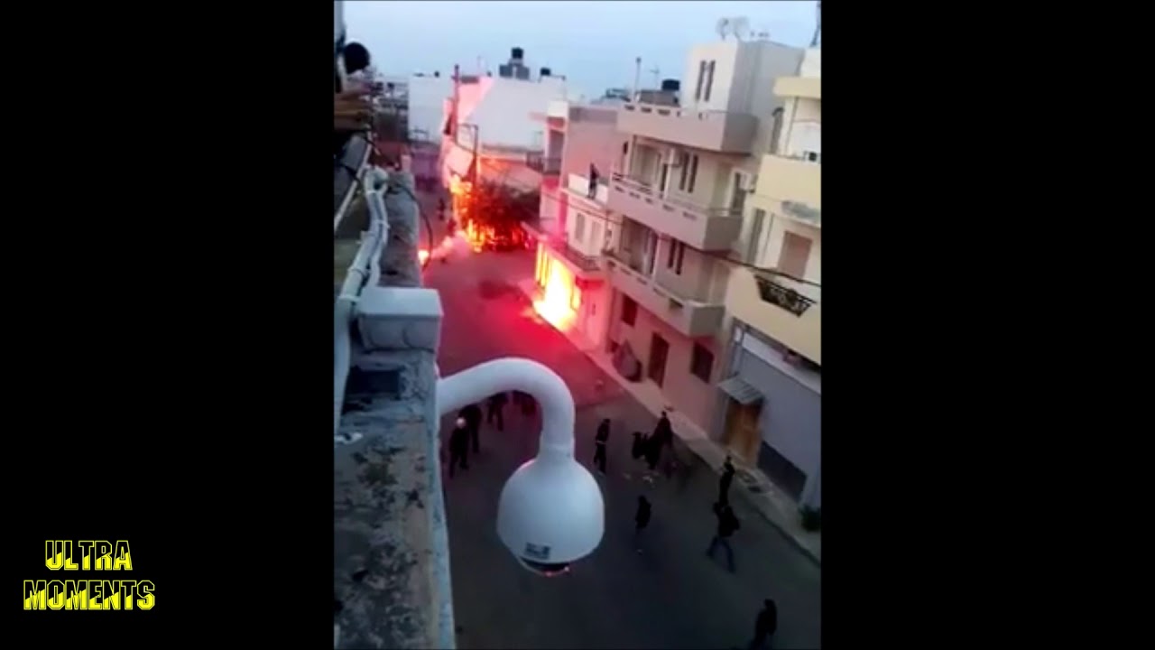 Ofi Crete vs Olympiakos Piraeus Hooligans! 21-10-2018 - YouTube