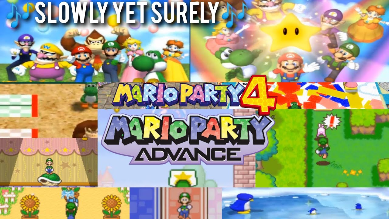 Mario Party 4 & Advance "Slowly Yet Surely" minigames - YouTube