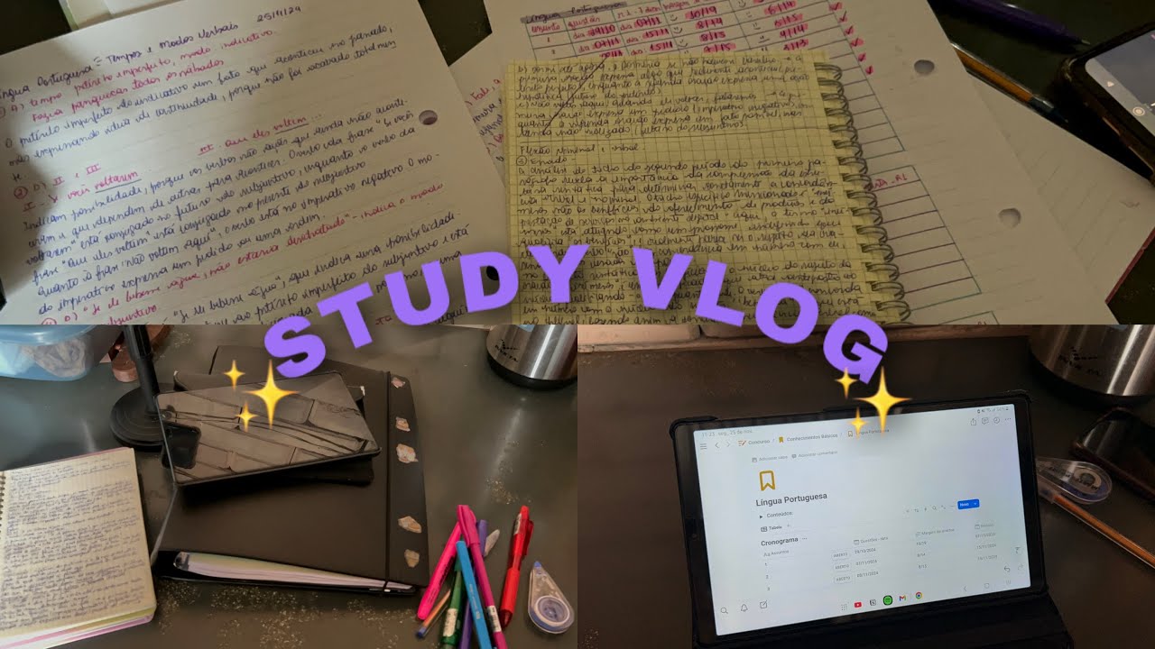 study vlog | passando a limpo e corrigindo questões de língua portuguesa - YouTube