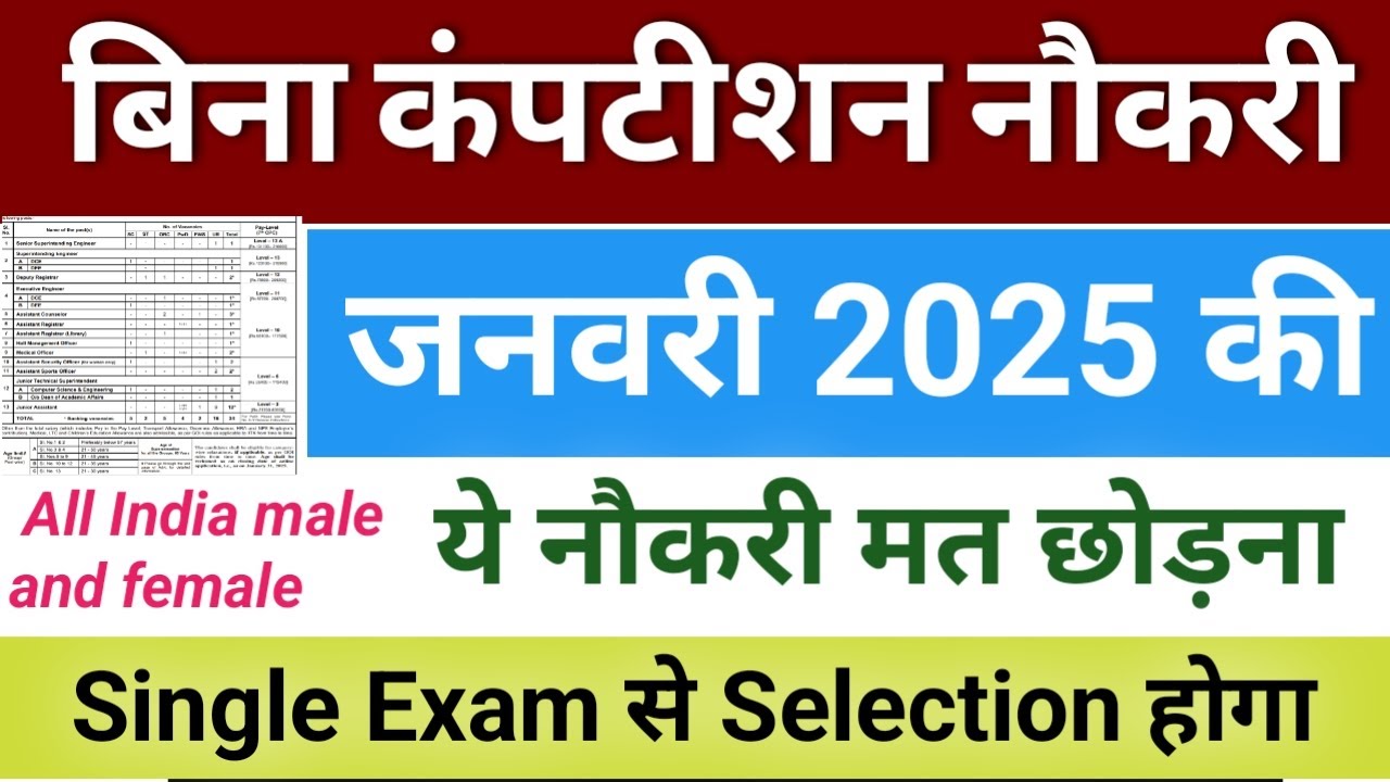 जनवरी 2025 की बिना कंपटीशन पक्की नौकरी | low competition jobs 2025 ...