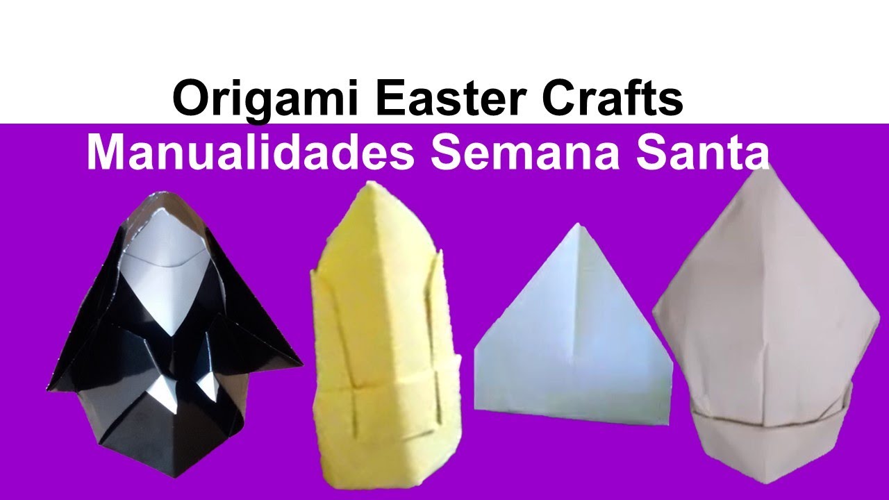 Origami Paper Religious Crafts: Priest Hats & Nun for Easter Holiday ...
