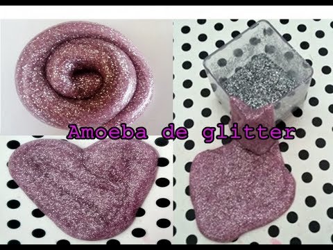 Como fazer uma amoeba slime com glitter - YouTube