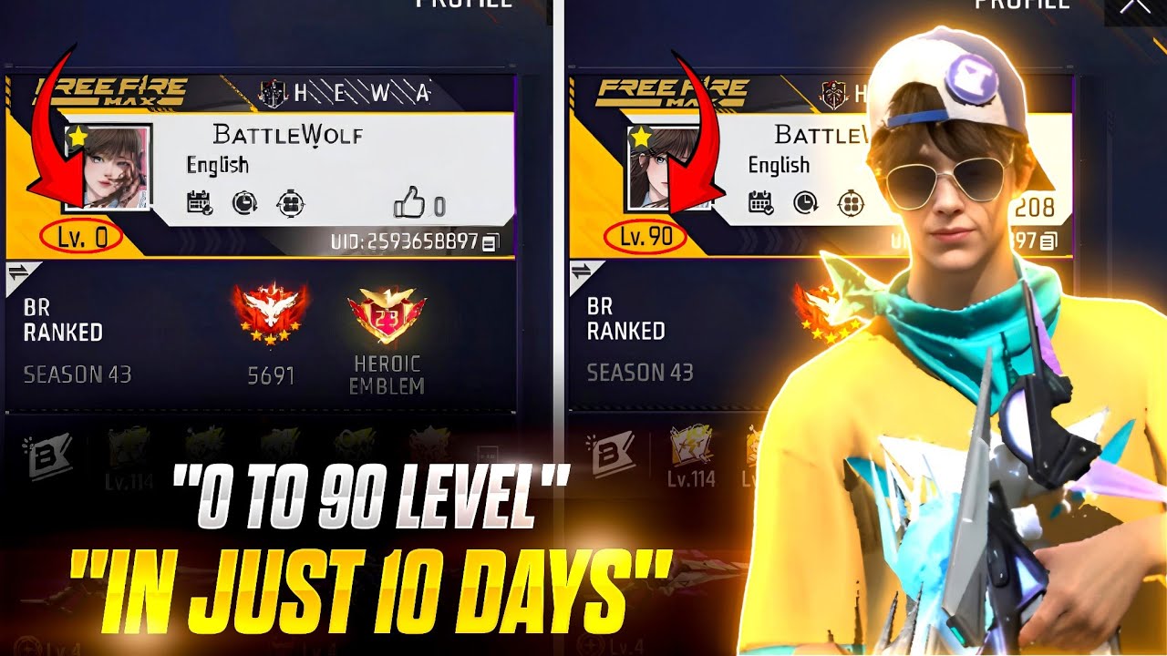 I Tried Top 5 New Viral Tricks Of Free Fire 😲 0 To 90 Levels In Just 10 ...